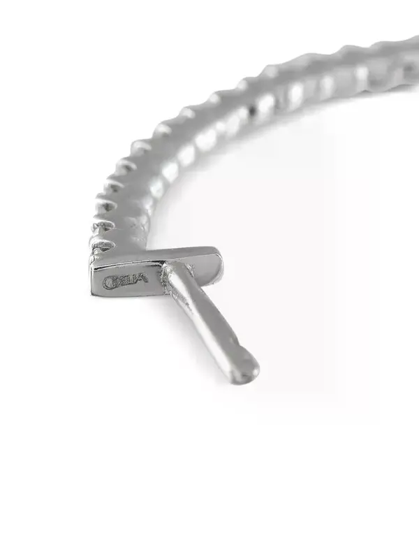 LB EXCLUSIVE 14k White Gold Diamond Hoop Earrings