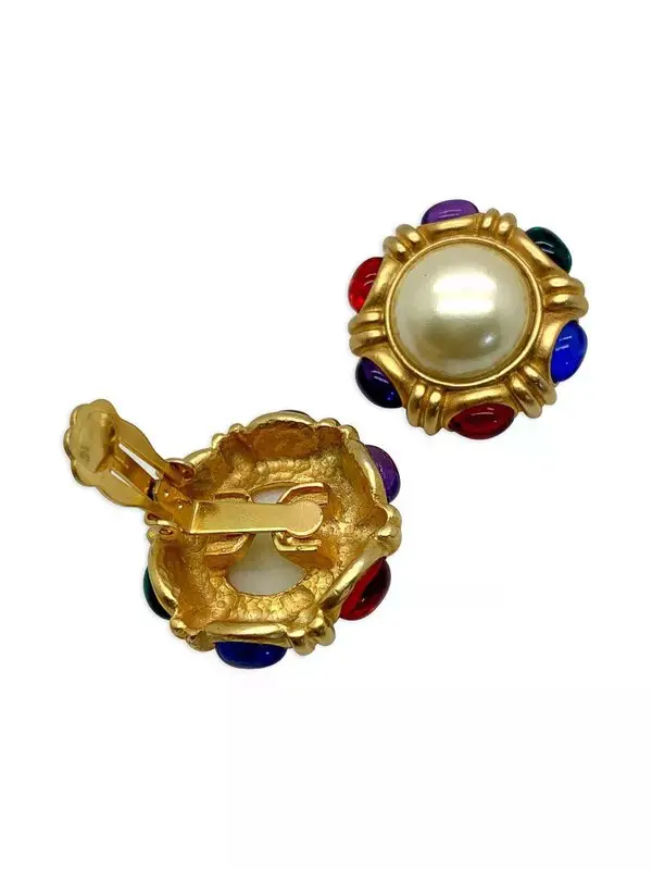 JENNIFER GIBSON JEWELLERY 1980s Mughal Cabochon-cut Clip-on Earrings