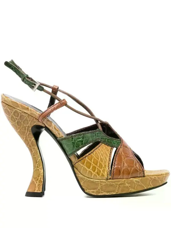 Prada 120mm Alligator Sandals