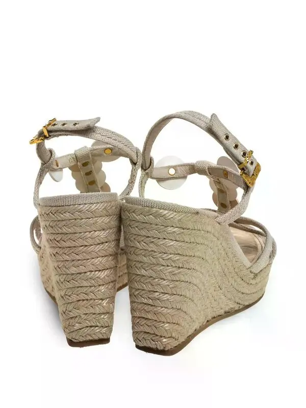 LOUIS VUITTON 120mm Medallion Wedge Sandals
