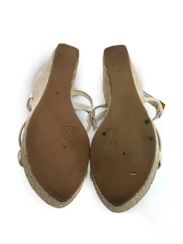 LOUIS VUITTON 120mm Medallion Wedge Sandals