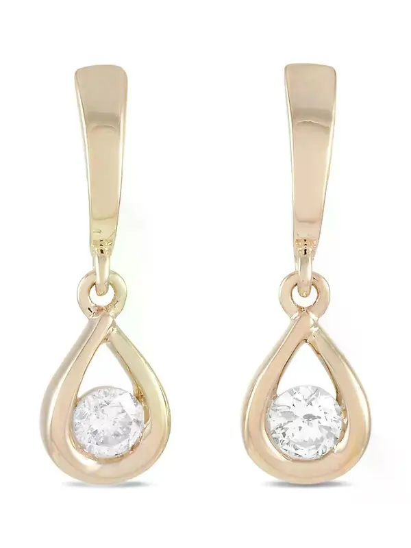 LB EXCLUSIVE 14k Yellow Diamond Drop Earrings - Gold