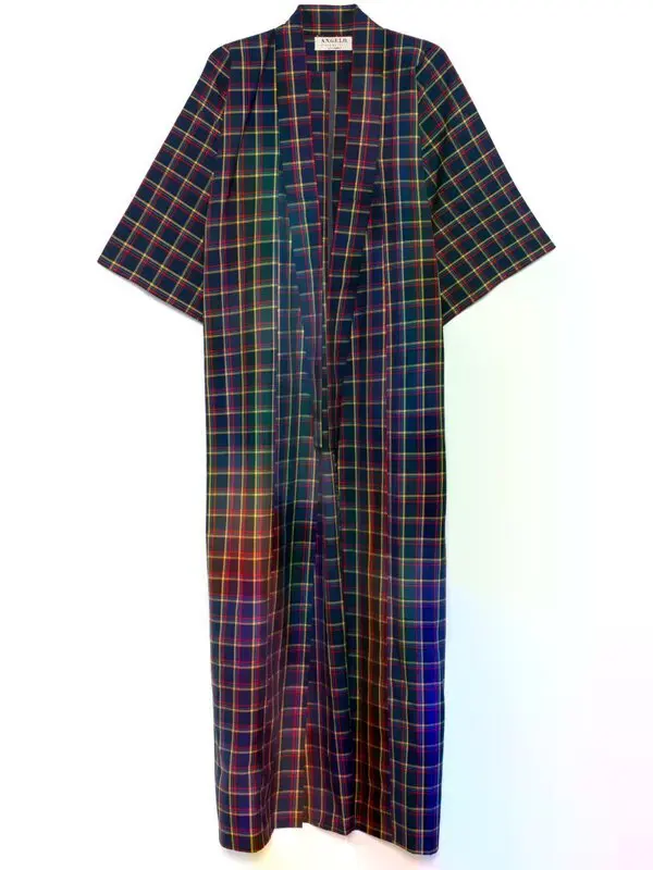 A.N.G.E.L.O. VINTAGE CULT 1970s Checked Kimono - Blue