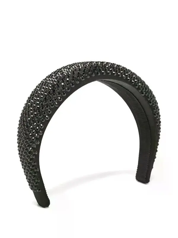 Prada Satin Crystal-embellished Headband - Black