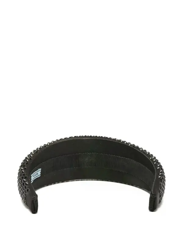 Prada Satin Crystal-embellished Headband - Black