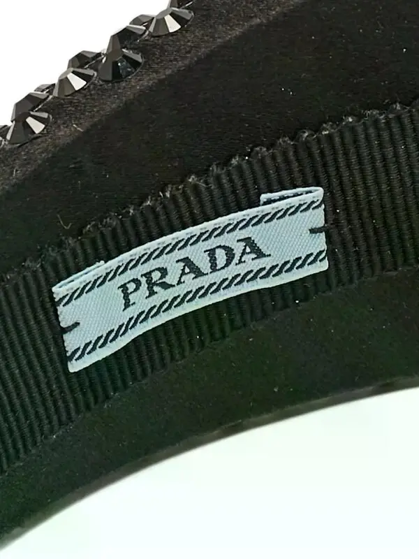 Prada Satin Crystal-embellished Headband - Black