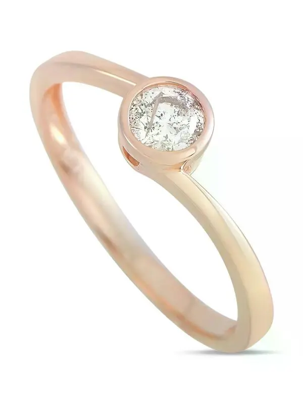 LB EXCLUSIVE 14k Rose Gold Diamond Solitaire Ring - Pink