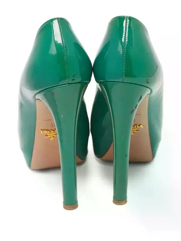 Prada Patent-finish Stiletto Pumps - Green