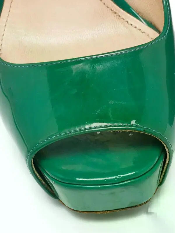 Prada Patent-finish Stiletto Pumps - Green