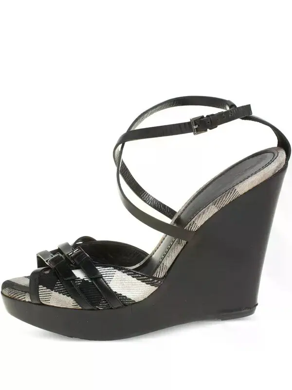 Burberry Wedge Buckled Sandals