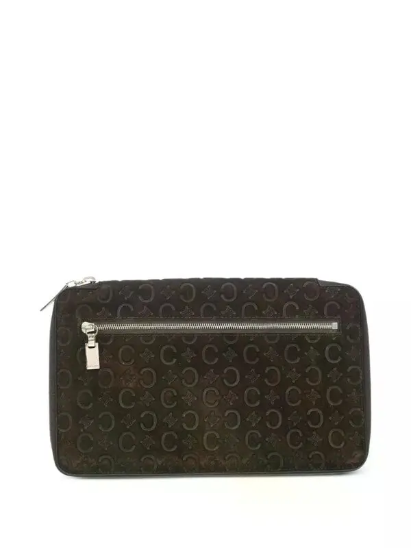 Celine Monogram-embossed Leather Wallet - Brown