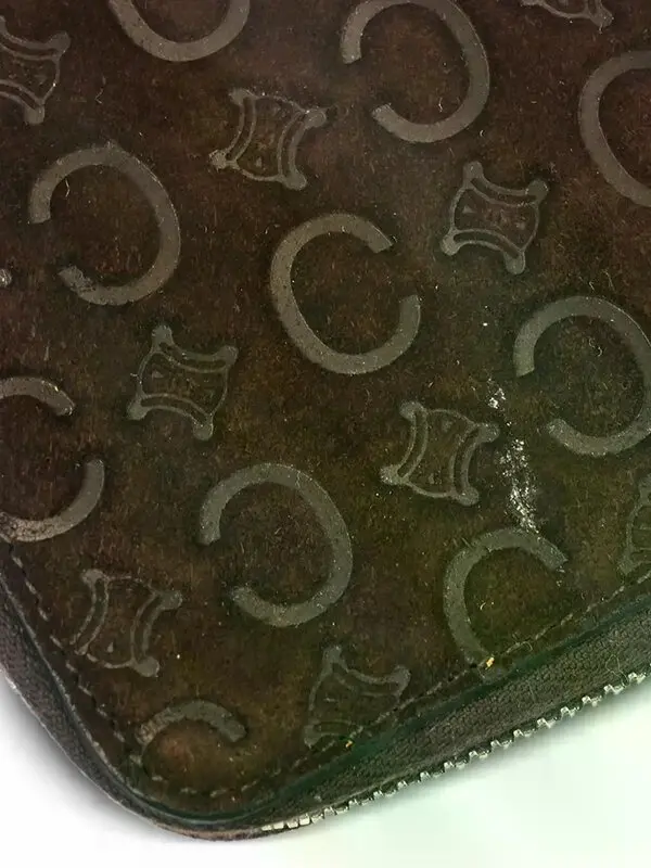 Celine Monogram-embossed Leather Wallet