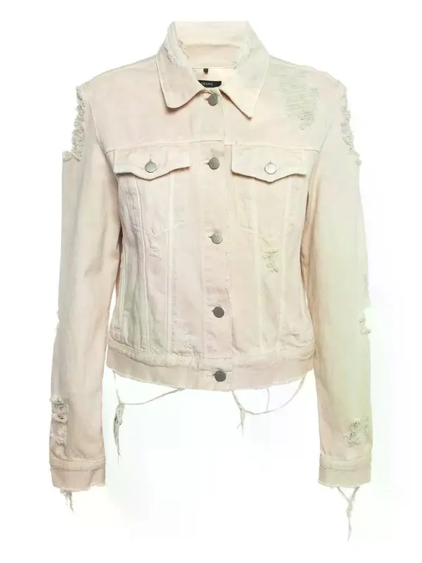 J Brand Distressed Denim Jacket - Neutrals