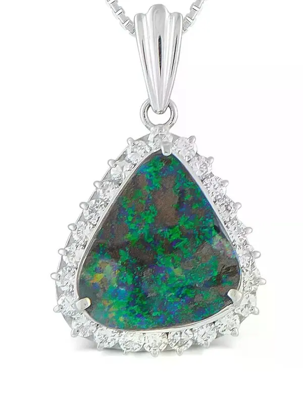 LB EXCLUSIVE Platinum, Diamond, And Opal Necklace