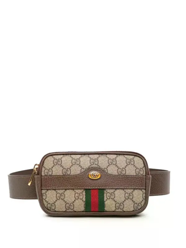 Gucci Gg Supreme Ophidia Belt Bag - Brown
