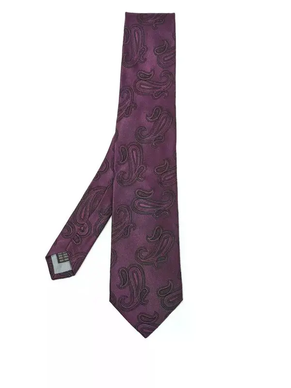 Ermenegildo Zegna Paisley Silk Tie - Purple