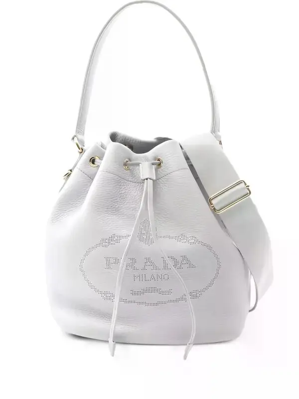 Prada Drawstring Leather Bucket Bag