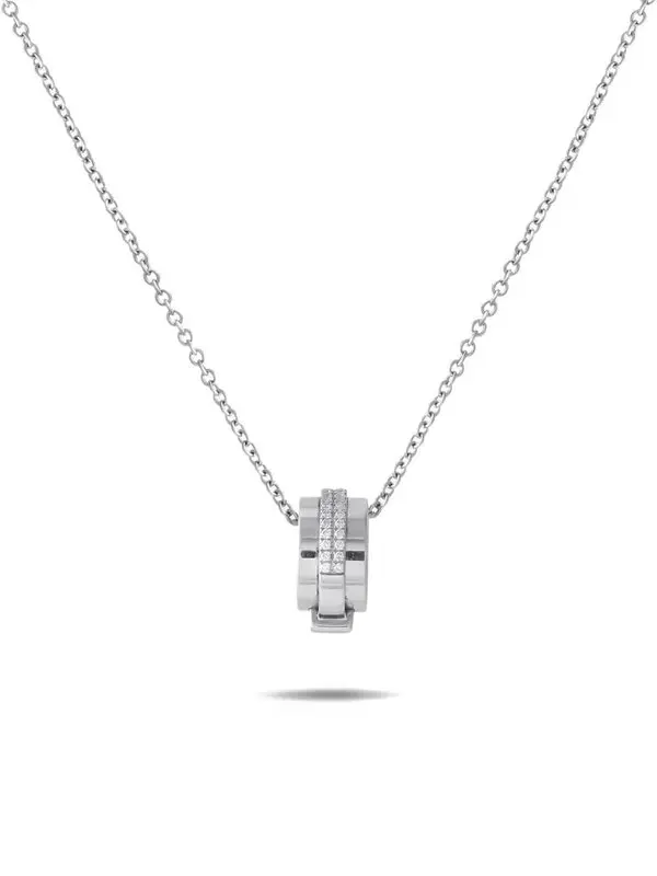 ASPREY 18k White Gold Diamond Pendant Necklace - Silver