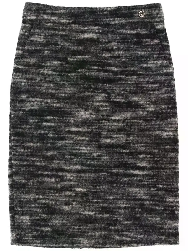 Gucci 2010s Logo Plaque Pencil Skirt