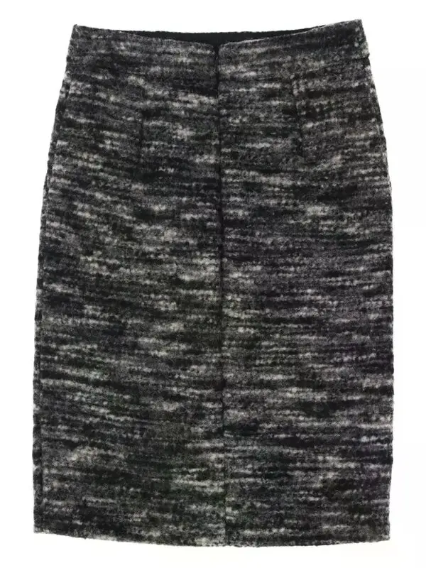 Gucci 2010s Logo Plaque Pencil Skirt