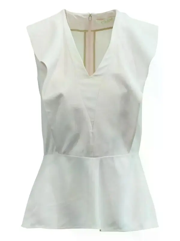 Chloé Vintage Peplum V-neck Blouse