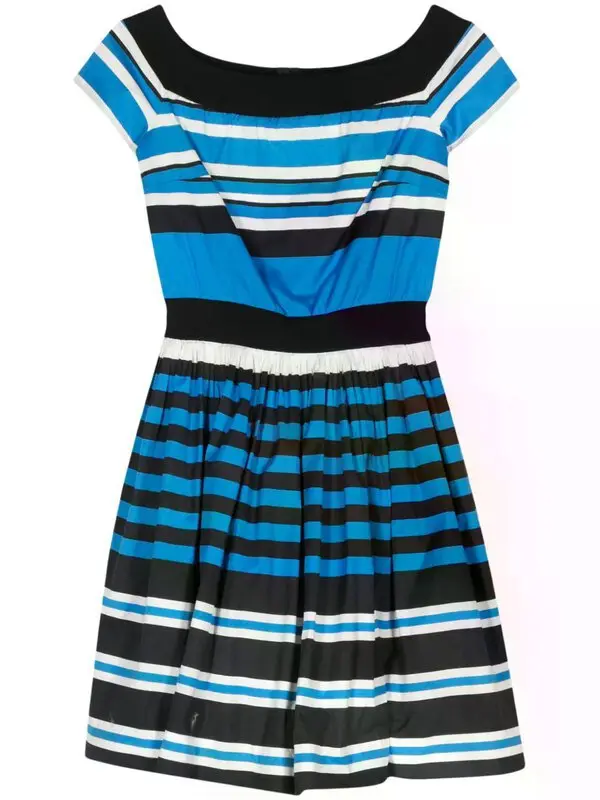 Prada 2000s Striped Flared Mini Dress