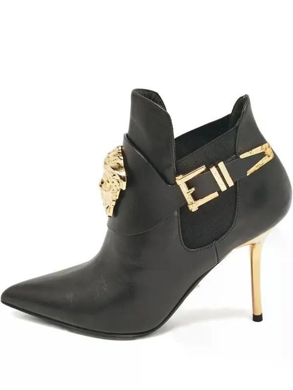 Versace Medusa Buckle Pointed-toe Stiletto Boots