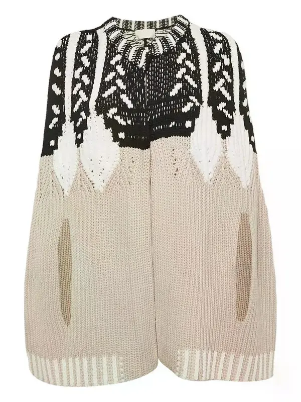 PETER PILOTTO Wool-blend Cable Knit Poncho - Neutrals