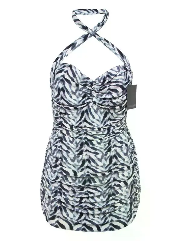 Norma Kamali Zebra-motif Swimsuit - Blue