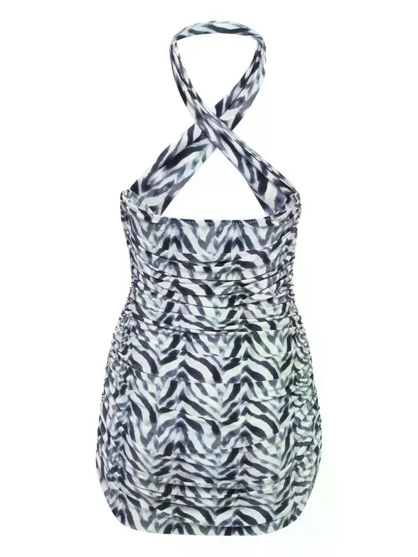 Norma Kamali Zebra-motif Swimsuit - Blue