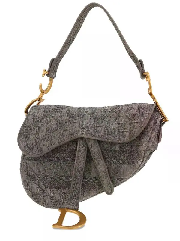 Dior Medium Saddle Oblique Handbag - Grey