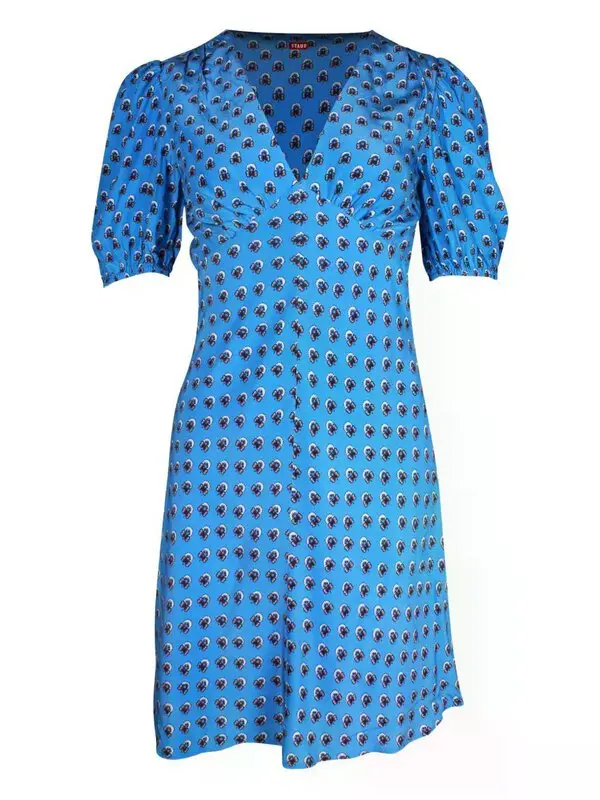 Staud Milla Puff-sleeve Floral-print Mini Dress