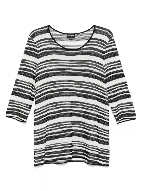 Giorgio Armani Striped Silk-blend Top
