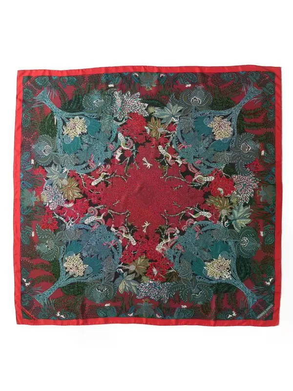 Hermès Maitre De La Foret Silk Scarf - Red