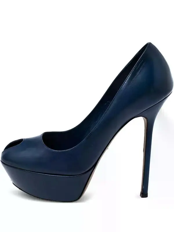SERGIO ROSSI 135mm Platform Peep-toe Pumps - Blue