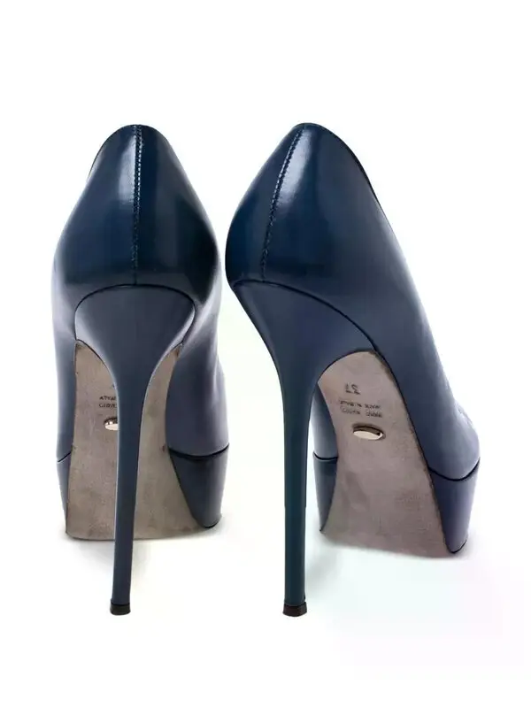 SERGIO ROSSI 135mm Platform Peep-toe Pumps - Blue