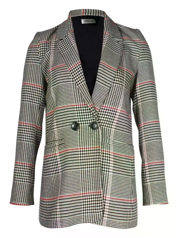 ANINE BING Plaid Double-breasted Blazer