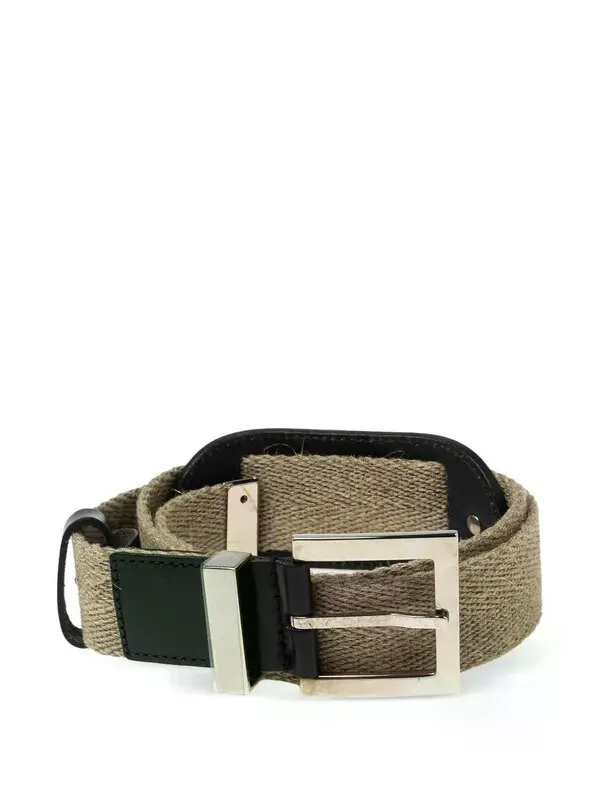 Dolce & Gabbana Leather-trim Canvas Belt - Neutrals