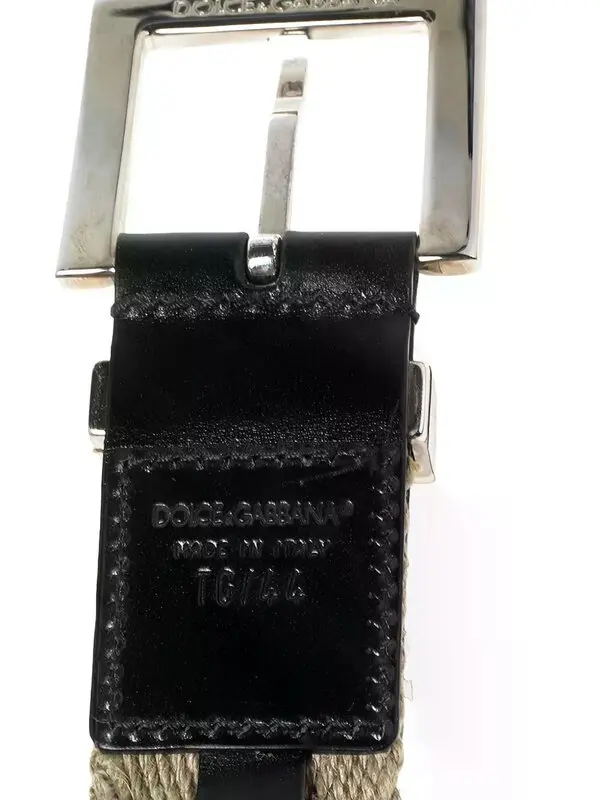 Dolce & Gabbana Leather-trim Canvas Belt