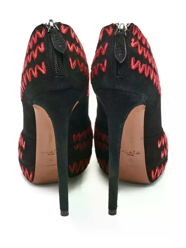 Alaïa 150mm Zigzag-stitch Suede Ankle Boots