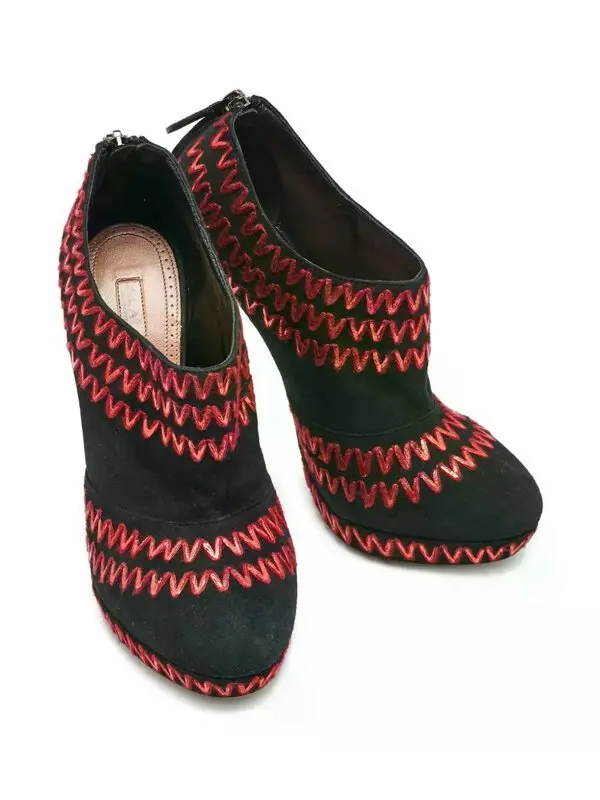 Alaïa 150mm Zigzag-stitch Suede Ankle Boots