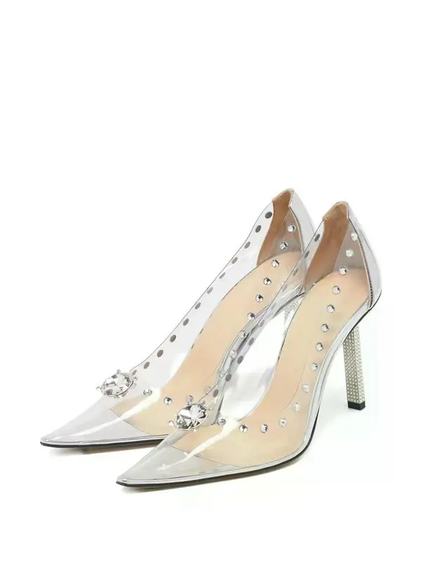 Mach & Mach 100mm Diamond Dreams Crystal Pumps - White