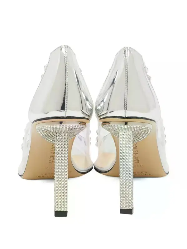Mach & Mach 100mm Diamond Dreams Crystal Pumps - White