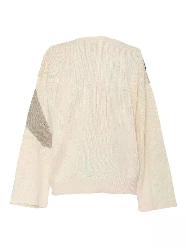 KRIZIA Patterned Intarsia Knit Sweater