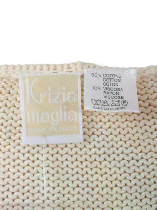 KRIZIA Patterned Intarsia Knit Sweater