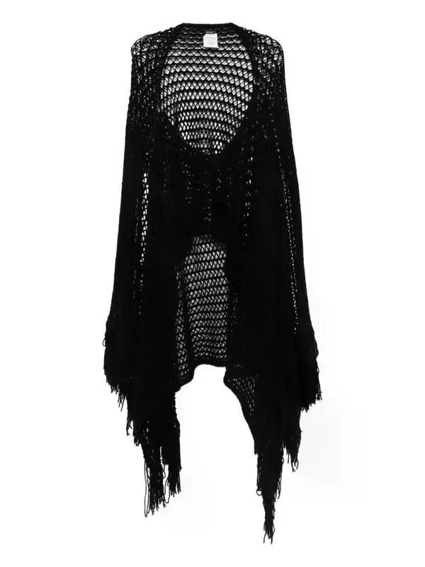 Gianfranco Ferre 1990s Fringed Scarf - Black