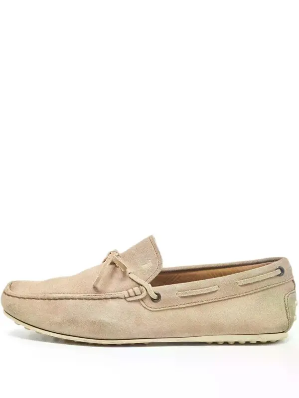 TOD'S Vintage Suede Loafers - Neutrals