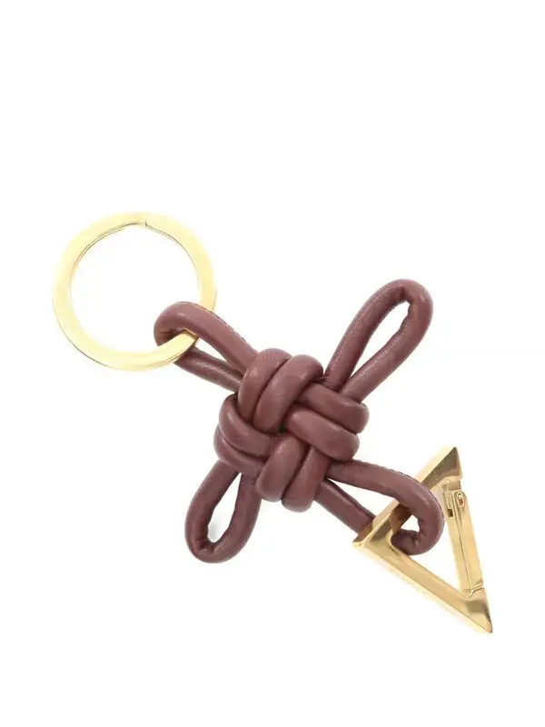 Bottega Veneta Pre-owned 2020s Triangle-knot Leather Keyring - Gold