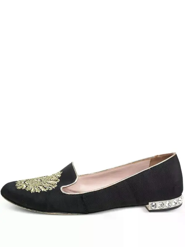 Miu Miu Embroidered Loafers
