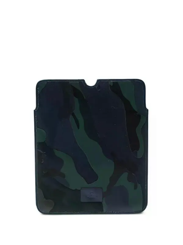 Valentino Garavani Camouflage Leather Ipad Sleeve - Green
